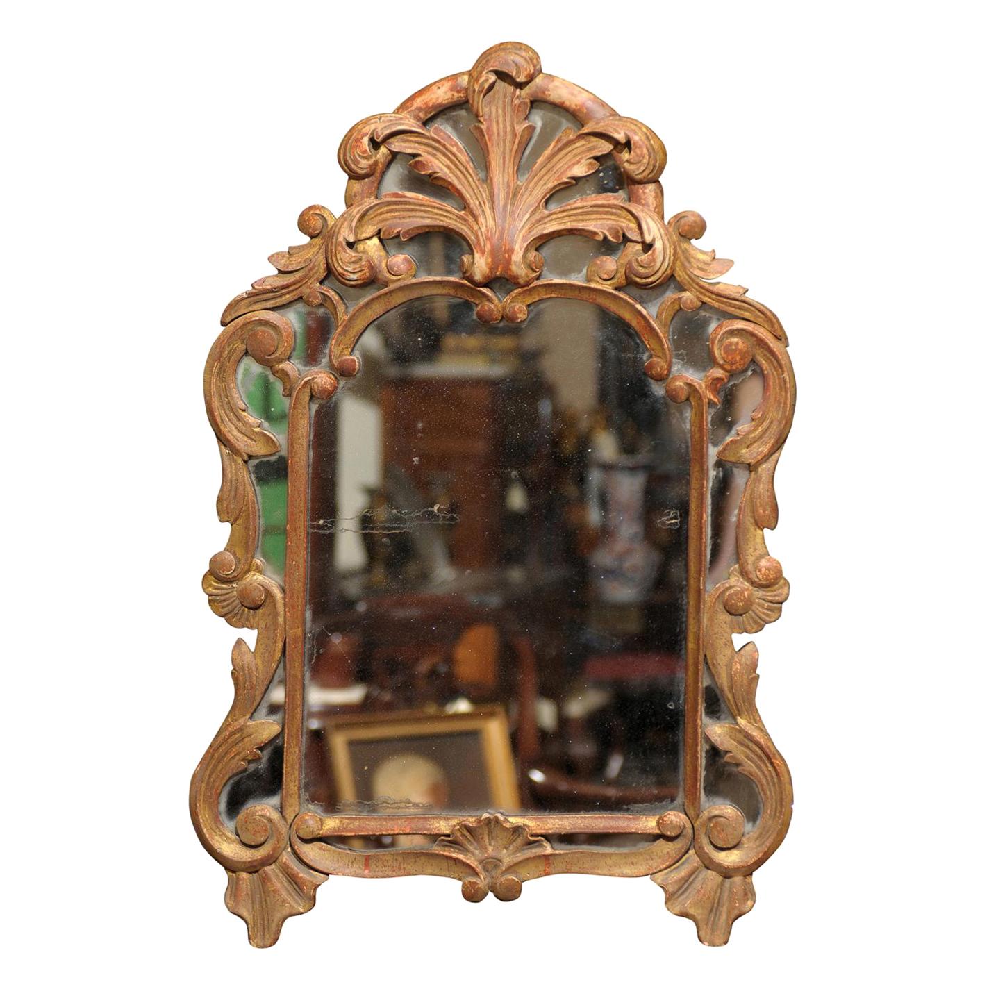 Small 18th Century French Louis XV Mirror at 1stDibs