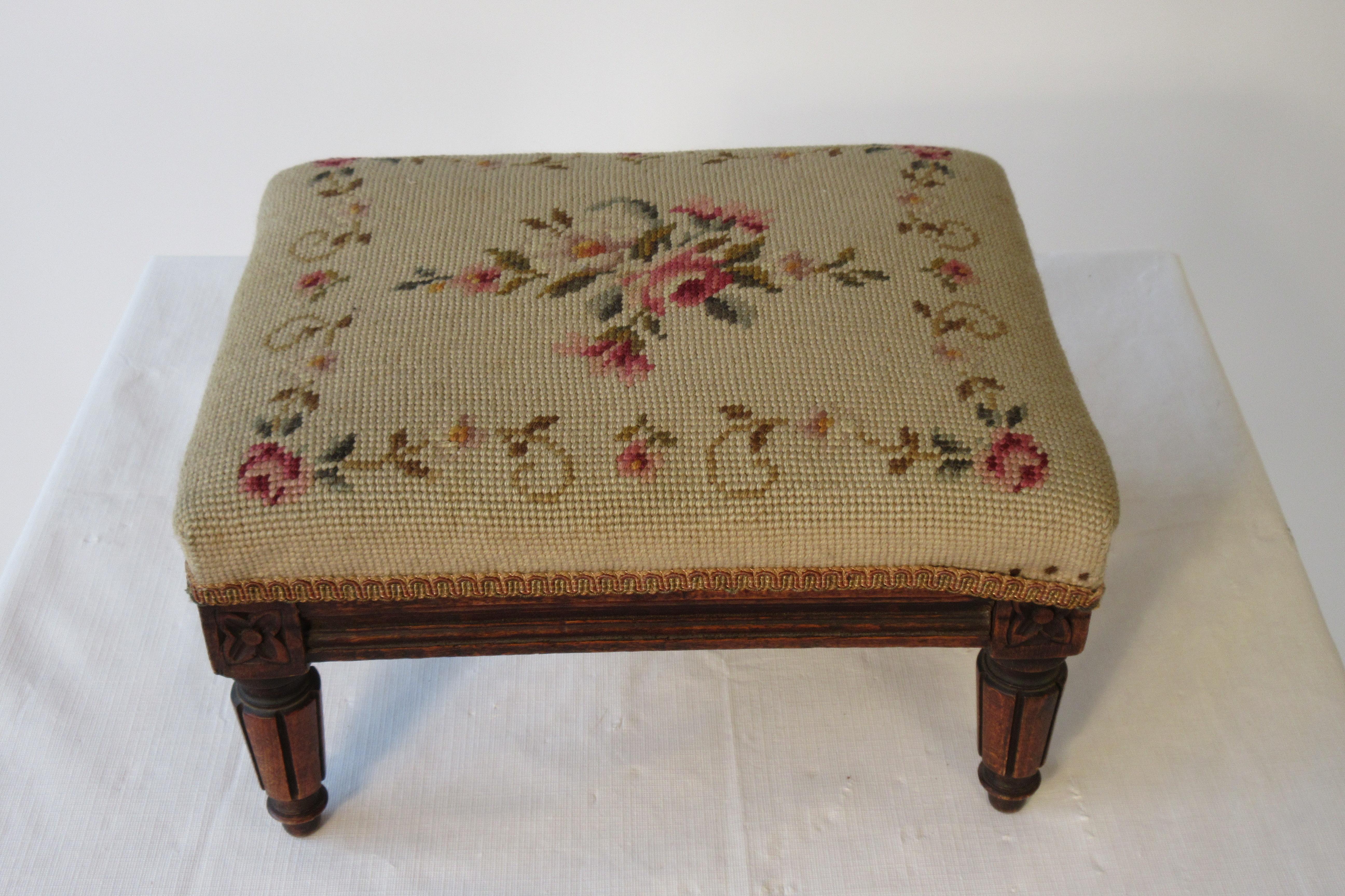 Small 1920s French Footstool at 1stDibs