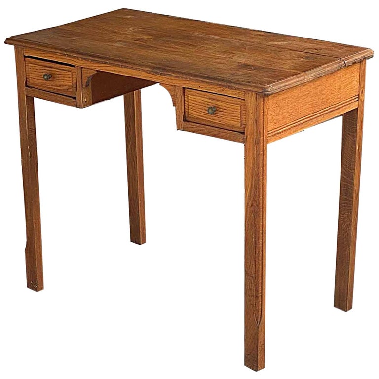 Small 1940 Oak Desk from France 1940, in a Brown Color and Old Patina ...