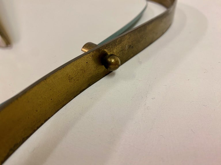Small 1950s Brass Italian Shaped Mirror For Sale at 1stDibs