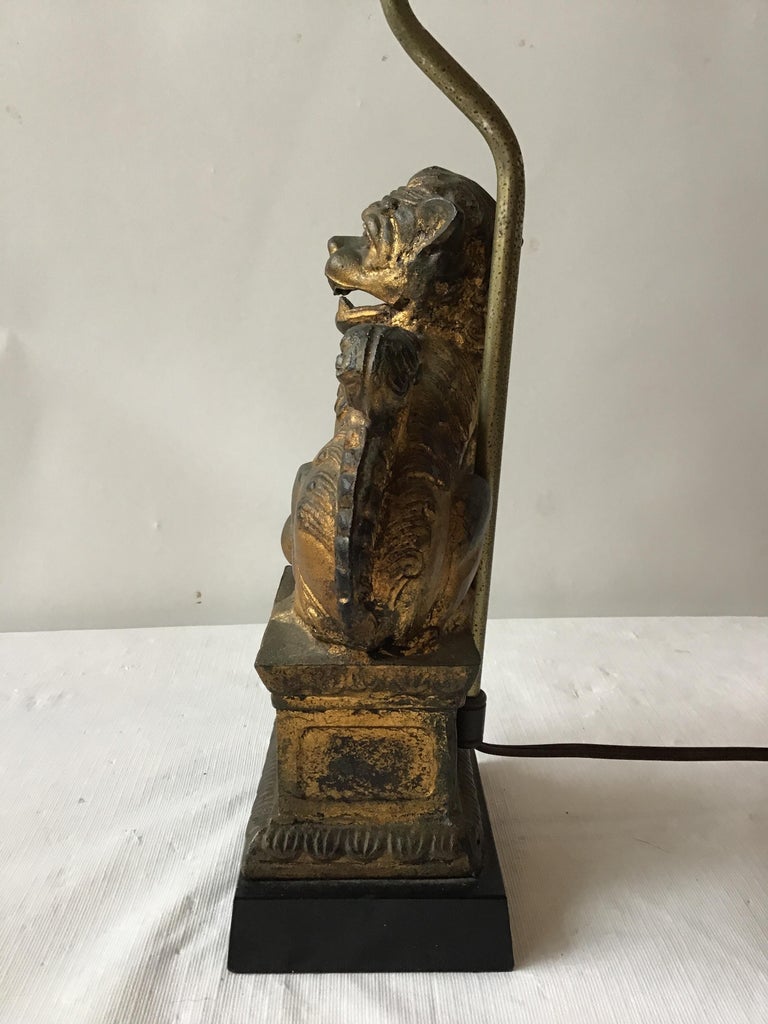 Small Gilt Metal Foo Dog Lamp, 1950s at 1stDibs | foo dog lamps, metal ...