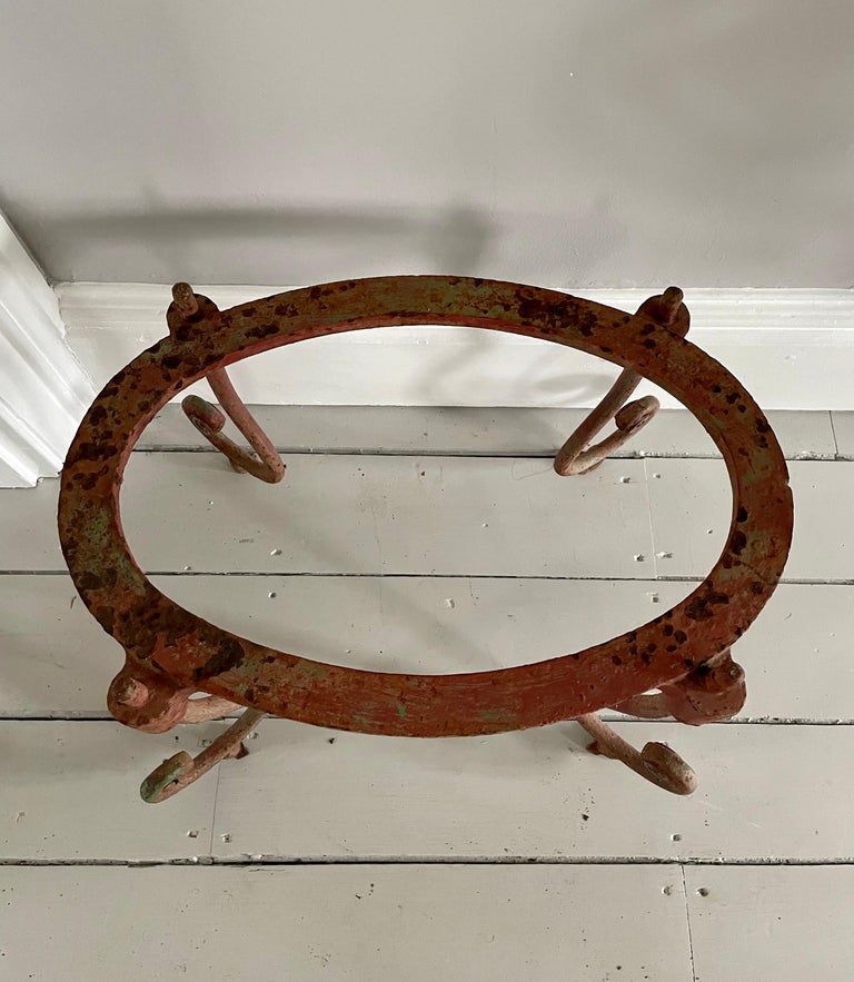 Small 19th Century American Oval Cast and Wrought Iron Table Base For ...
