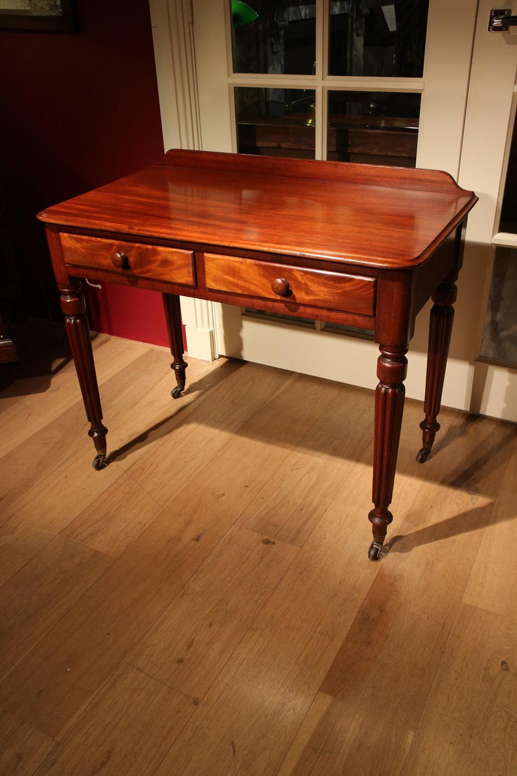 Small 19th Century Antique Writing Table with Two Drawers at 1stDibs ...