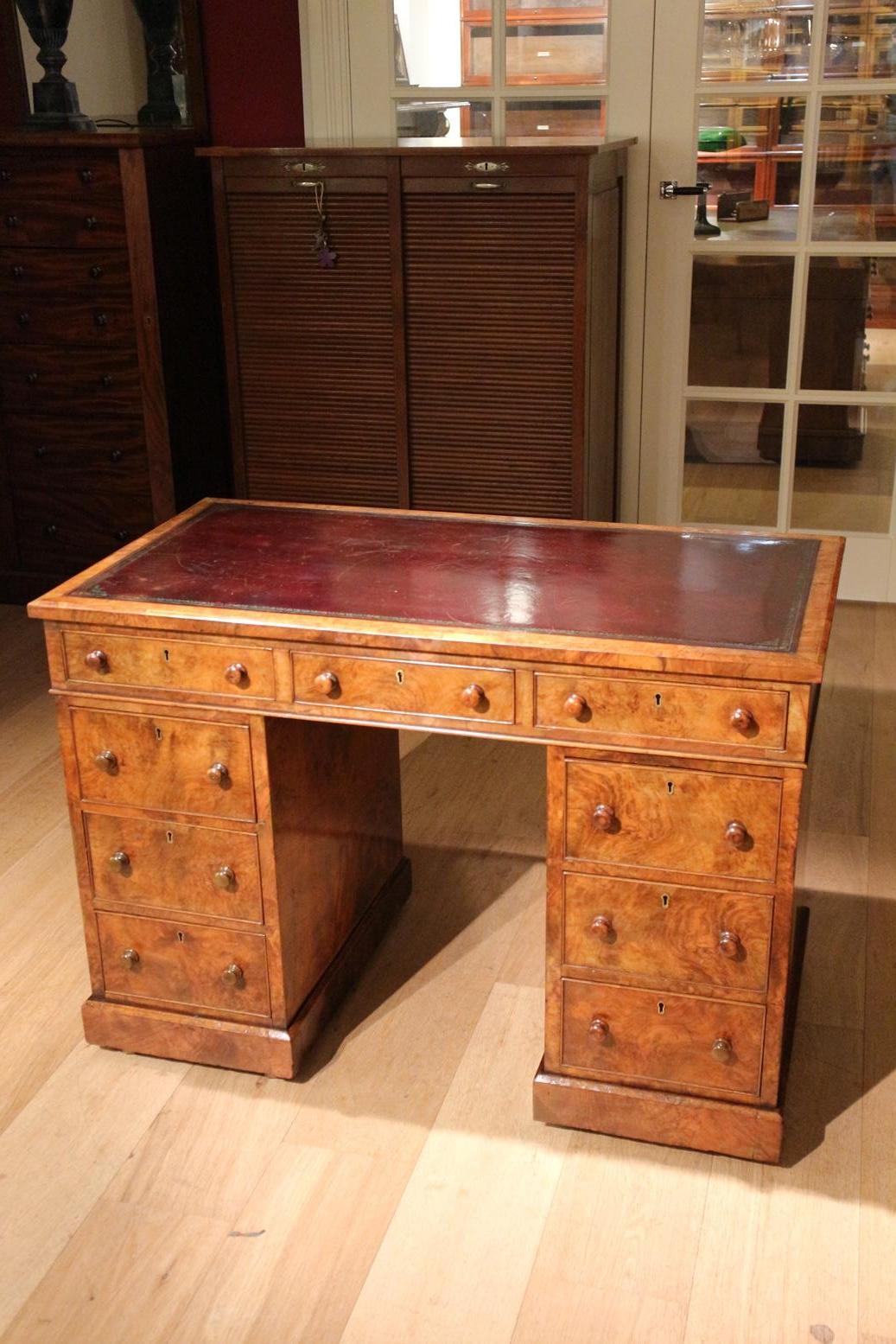Small 19th Century Burr Walnut Desk For Sale at 1stDibs | small antique ...