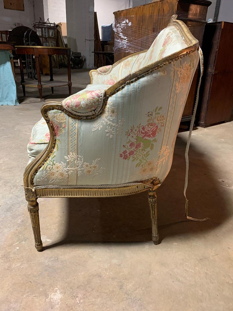 Small 19th Century George III Style Carved and Painted Settee at 1stDibs