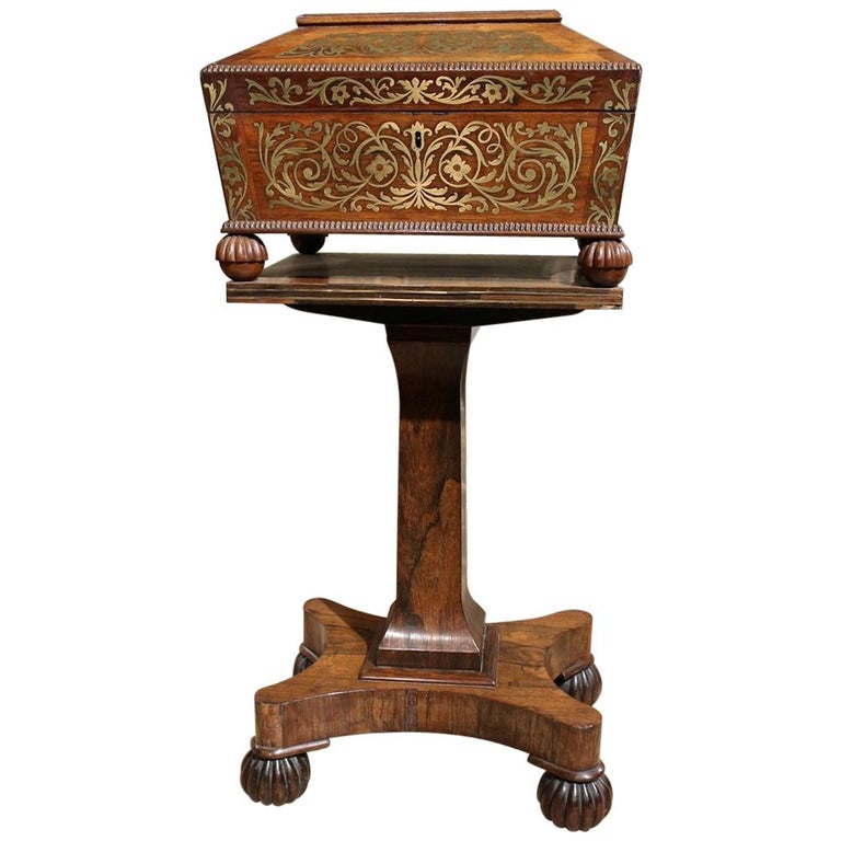 Small 19th Century Regency Mahogany Box on Stand at 1stDibs