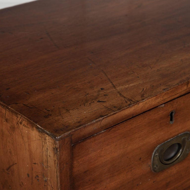 Small 19th Century Teak Military Campaign Chest of Drawers For Sale at ...