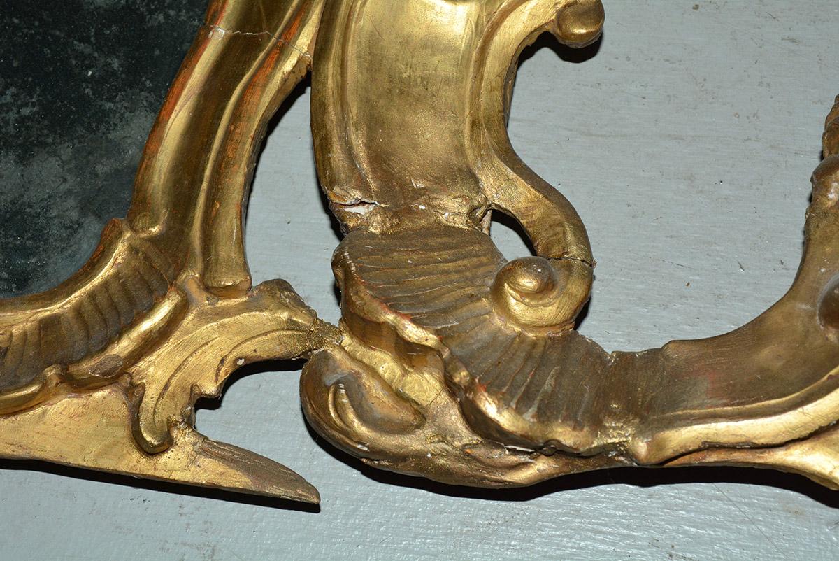 Small 19th Century Venetian Giltwood over Mantel Mirror For Sale at 1stDibs