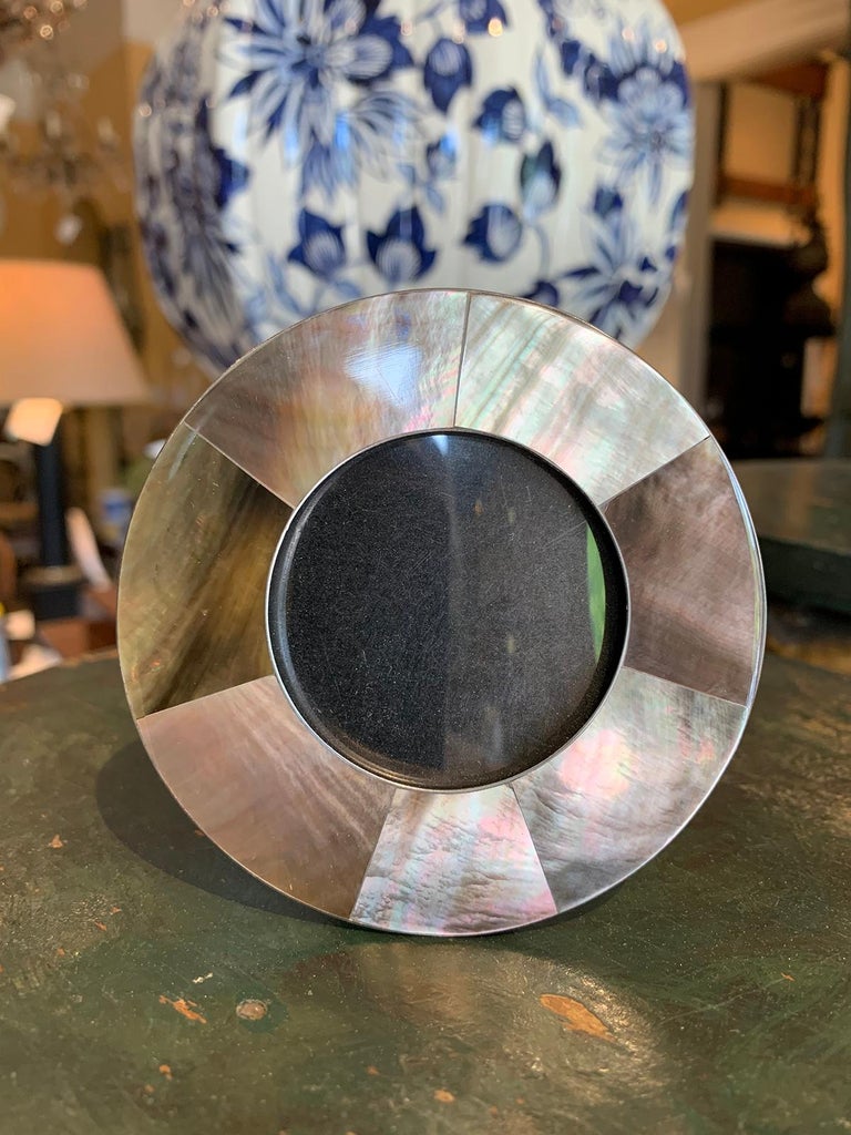 Small 20th Century Capiz Shell Round Picture Frame at 1stDibs
