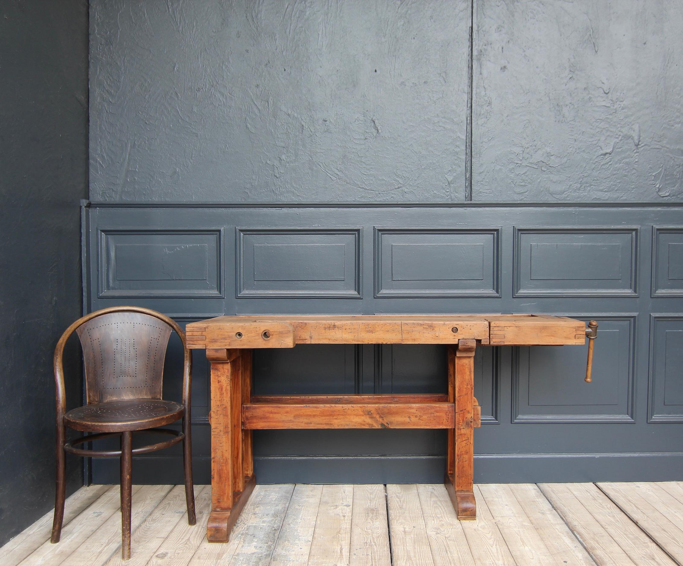 Small 20th Century German Workbench Console Table For Sale at 1stDibs
