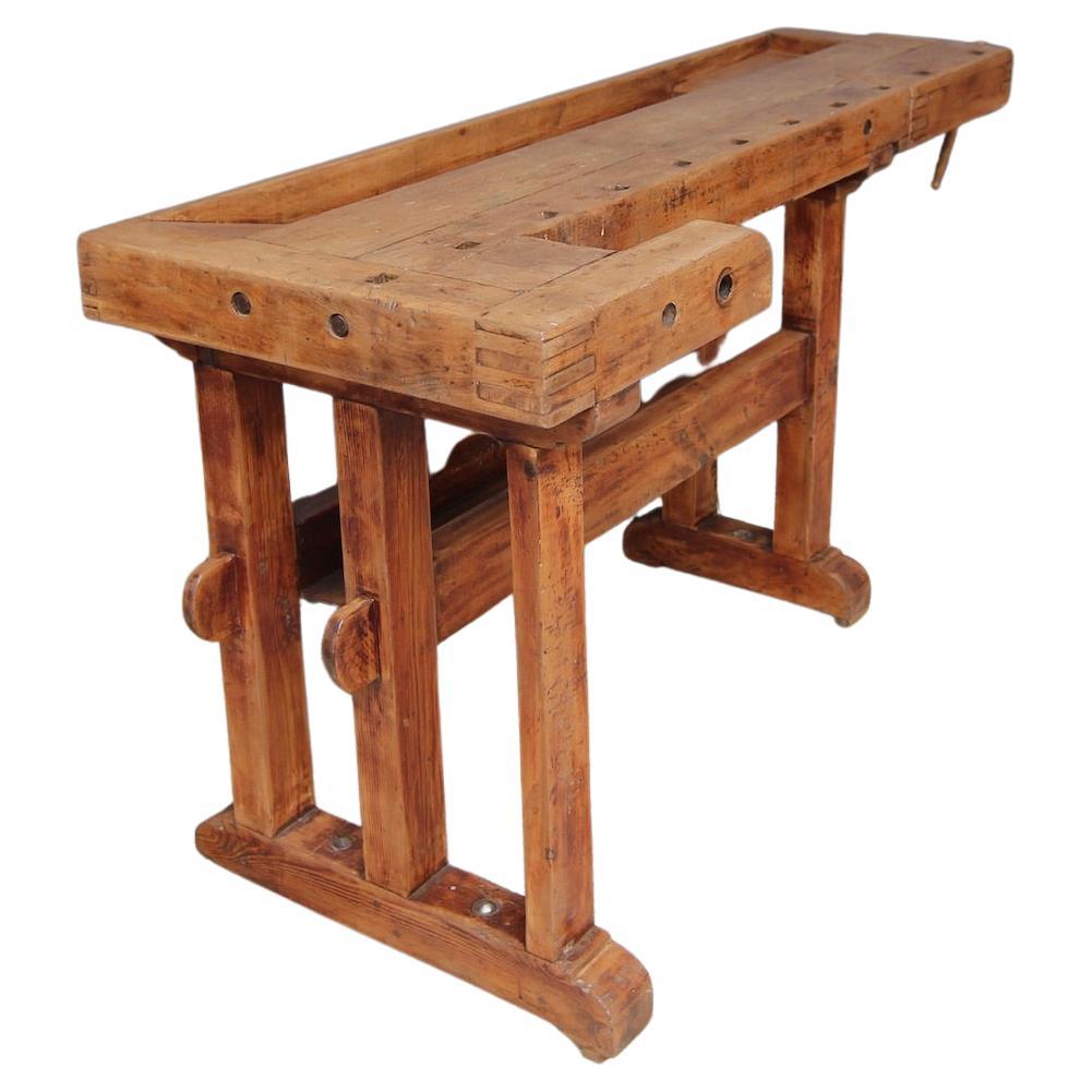 Small 20th Century German Workbench Console Table For Sale at 1stDibs