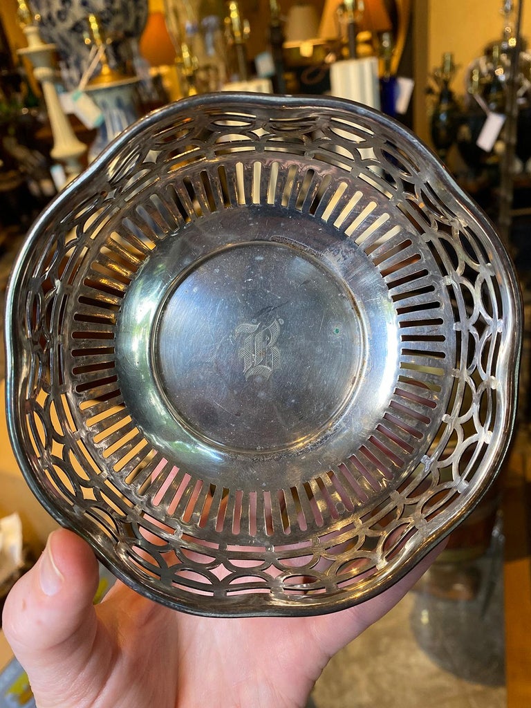 Small 20th Century Gorham Silver Plate Bowl with Engraved B, Marked at ...