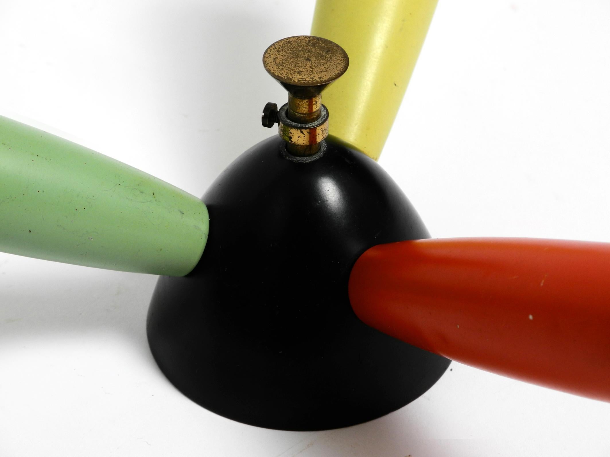Small 3-armed Mid Century Sputnik ceiling lamp made of colorful metal ...