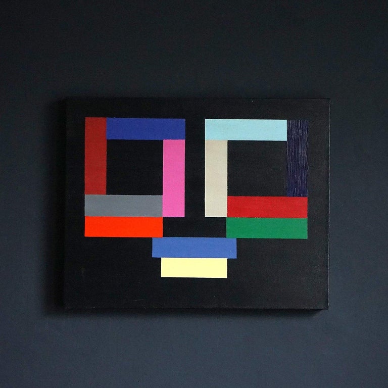 Vintage Original Abstract Minimalist Composition, Oil on Canvas ...