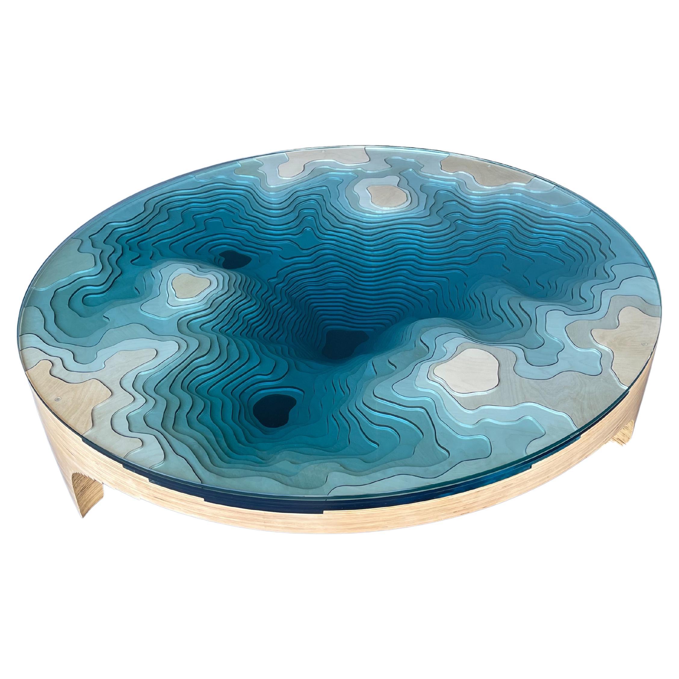 Large Abyss Horizon Coffee Table with Wood Base by Duffy London For ...