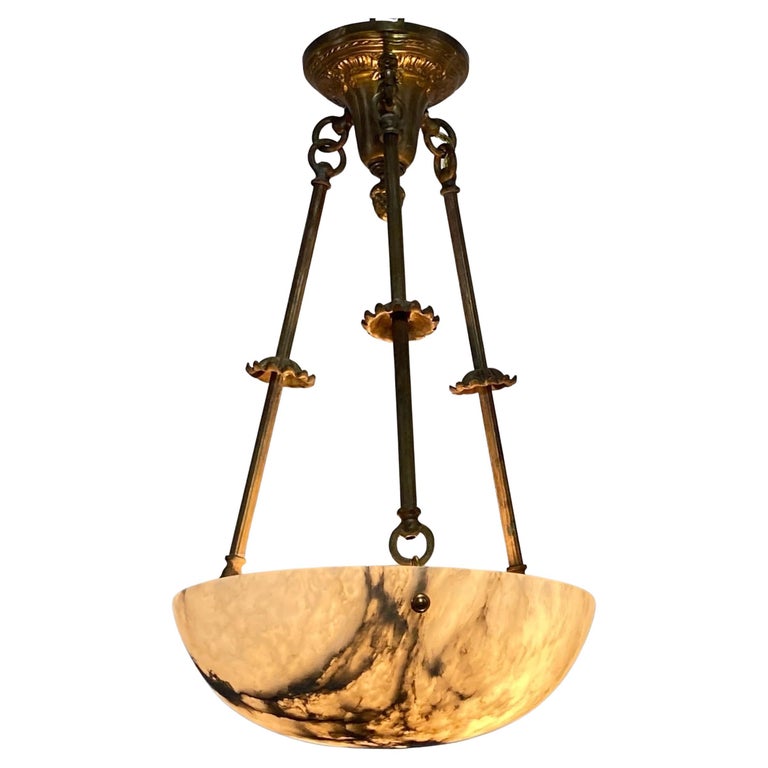 Small Alabaster Pendant Ceiling Light Fixture, Early 20th Century For Sale at 1stDibs ...