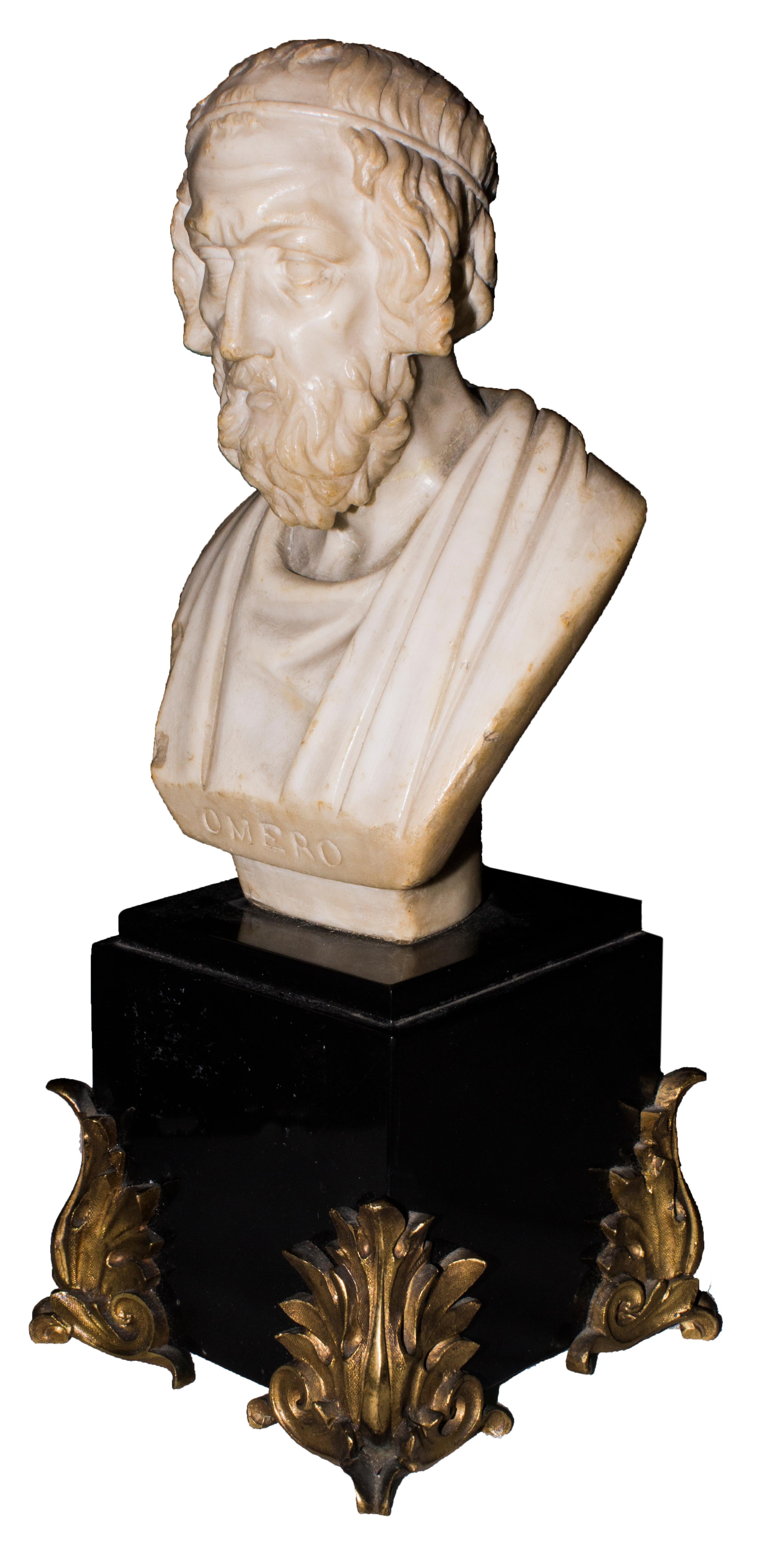 Small Alabaster Sculpture of Homer, by Italian Sculptor Early 19th ...
