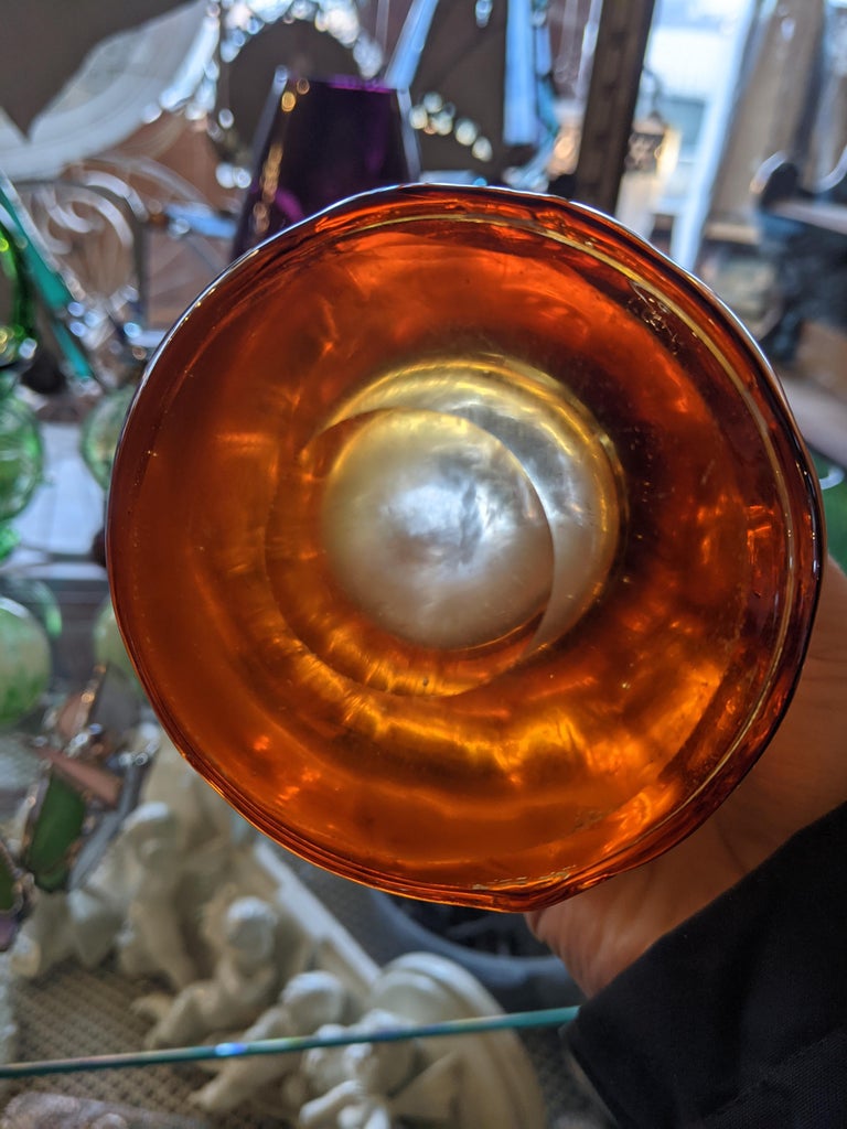Small Amber Murano Glass Vase, 1950's For Sale at 1stDibs