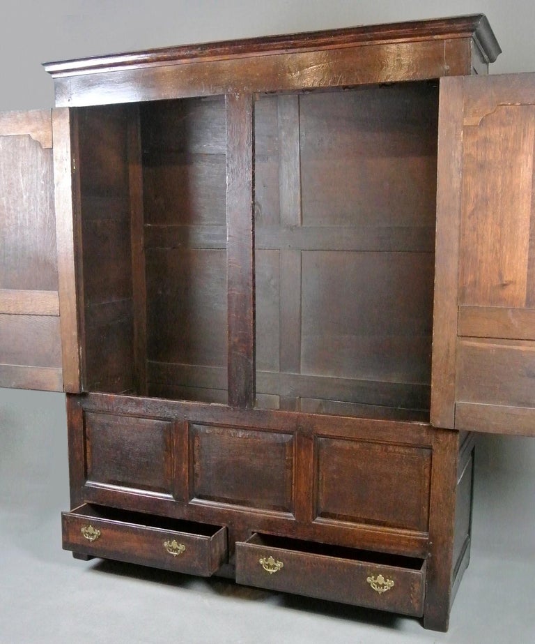 Small and Handsome 18th Century Oak Press and Wardrobe, C. 1770 at 1stDibs