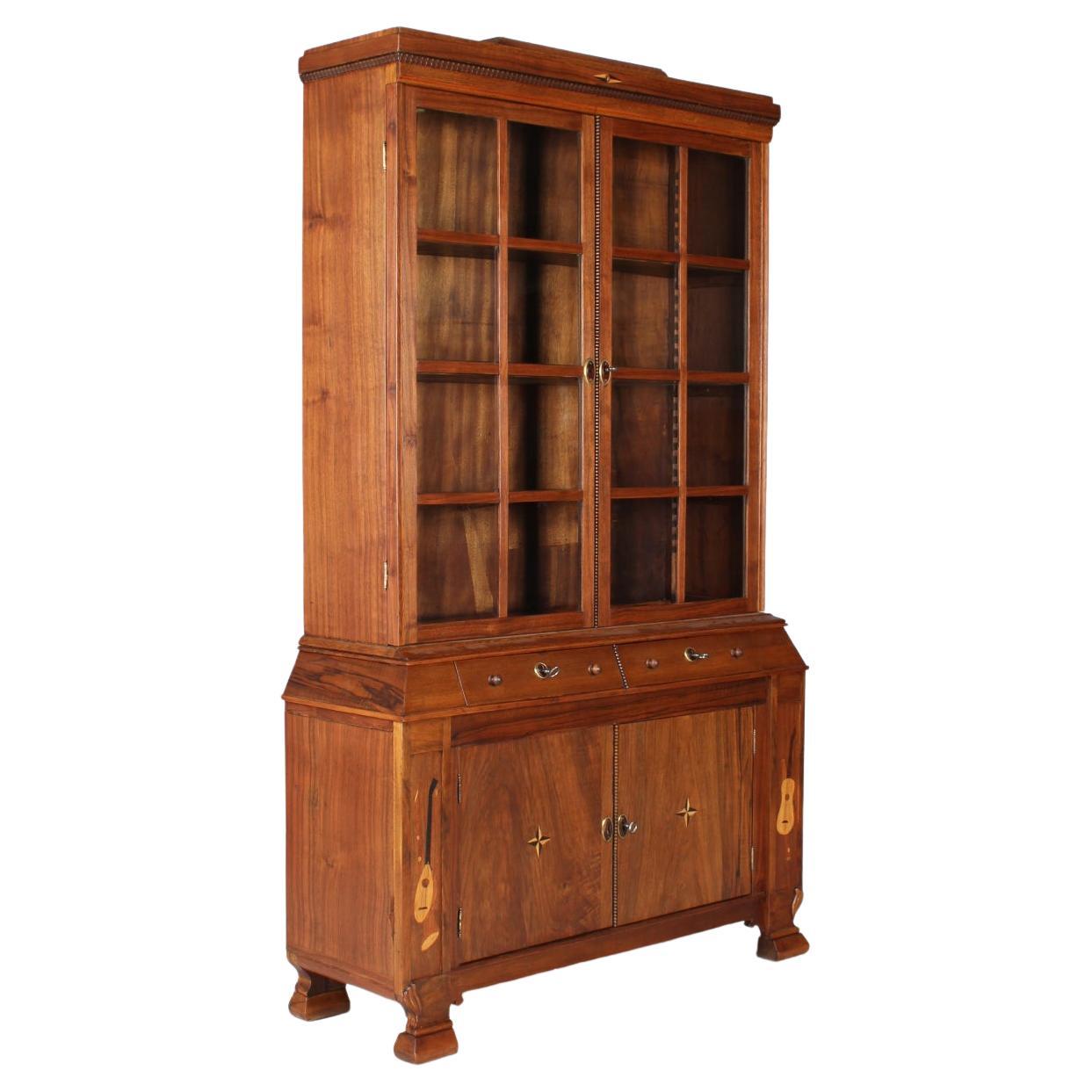 Queen Anne Style Art Deco Glass Display Bookcase at 1stDibs