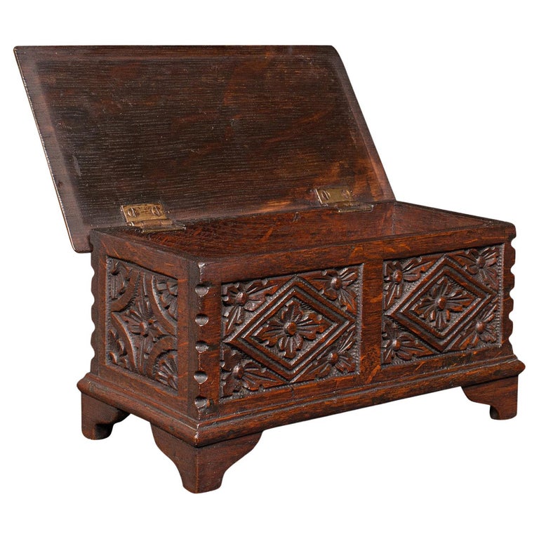 Small Antique Apprentice Chest, Anglo-Indian, Colonial Keepsake Box ...
