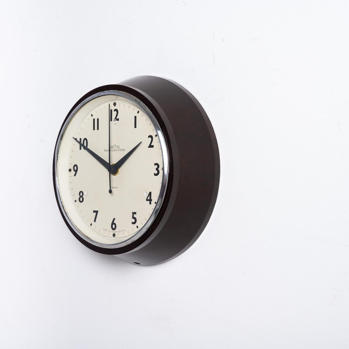 Small Antique Bakelite Factory Clocks by Smiths English Clock Systems ...