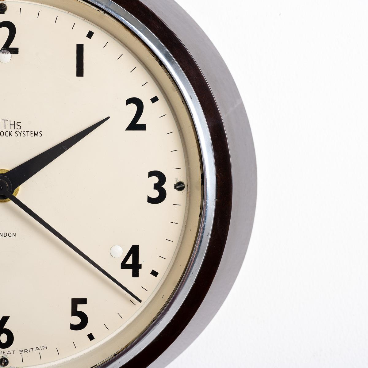 Small Antique Bakelite Factory Clocks by Smiths English Clock Systems '5' For Sale at 1stDibs