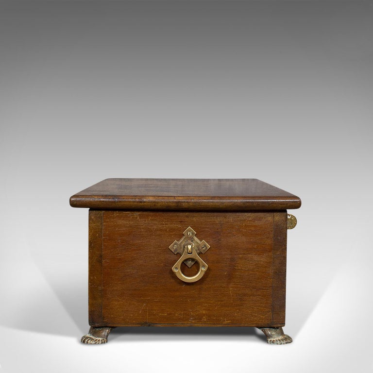 Small Antique Box, English, Mahogany, Document, Keepsake, Chest ...