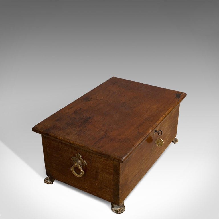 Small Antique Box, English, Mahogany, Document, Keepsake, Chest ...