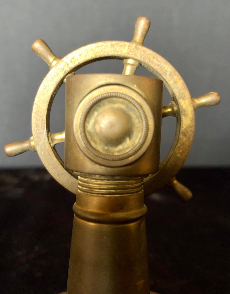Small Antique Brass Ships Wheel Tabletop Cigar Cutter, circa 1920 at ...