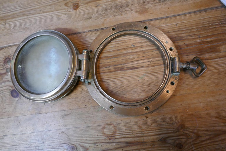 Small Antique Bronze Brass Opening Porthole with Deadlight For Sale at ...