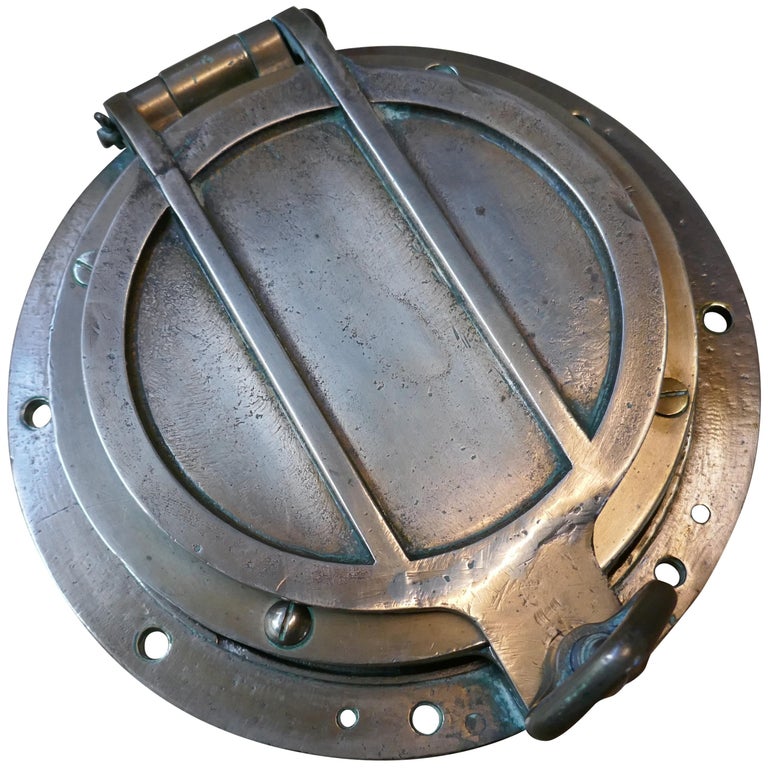 Small Antique Bronze Brass Opening Porthole with Deadlight For Sale at ...