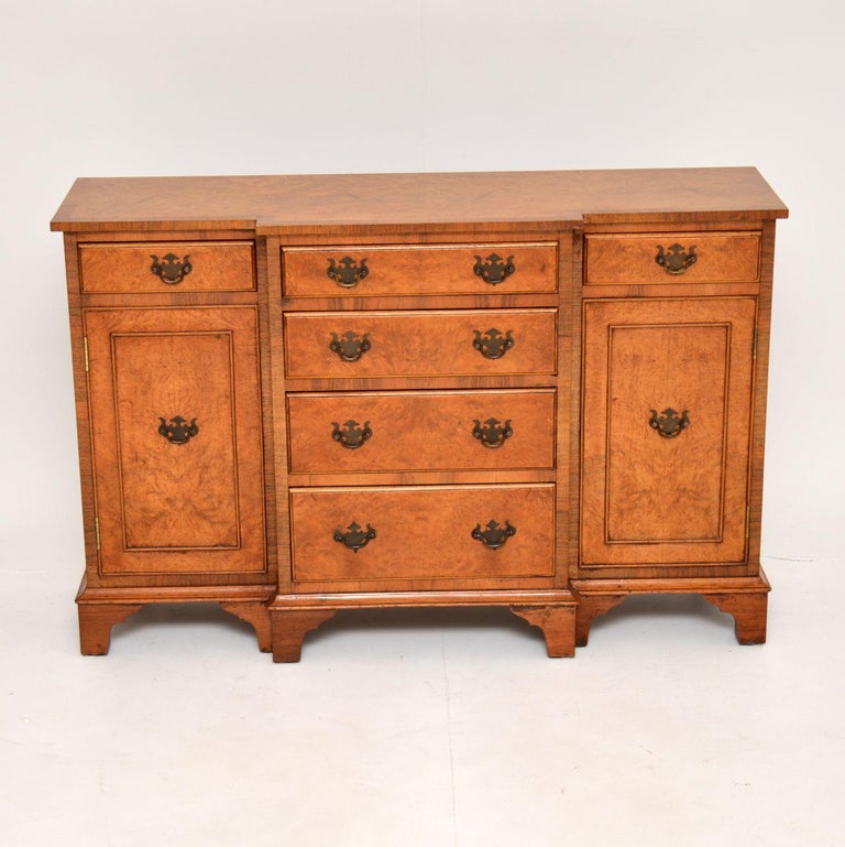 Small Antique Burr Walnut Breakfront Sideboard at 1stDibs