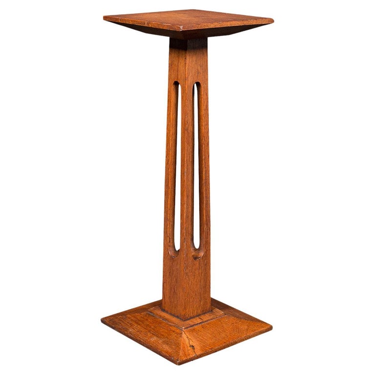 Small Antique Bust Stand, English, Oak, Jardiniere, Torchere, Column ...