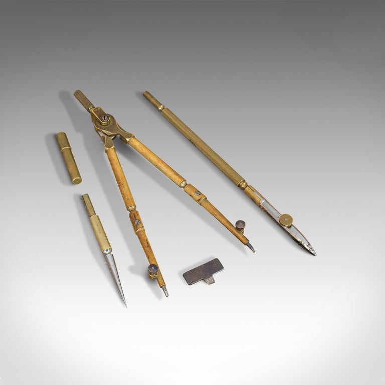 Small Antique Cartographer's Tool Set, German, Draughtsman's Instrument ...