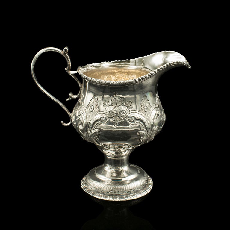 Small Antique Creamer, English Sterling Silver Pouring Jug, Georgian ...