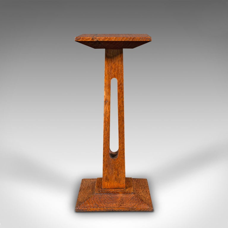Small Antique Display Pedestal, English, Oak, Jardiniere, Bust Stand ...