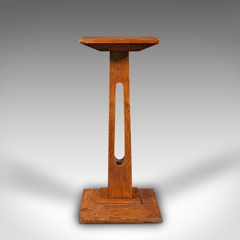Small Antique Display Pedestal, English, Oak, Jardiniere, Bust Stand ...