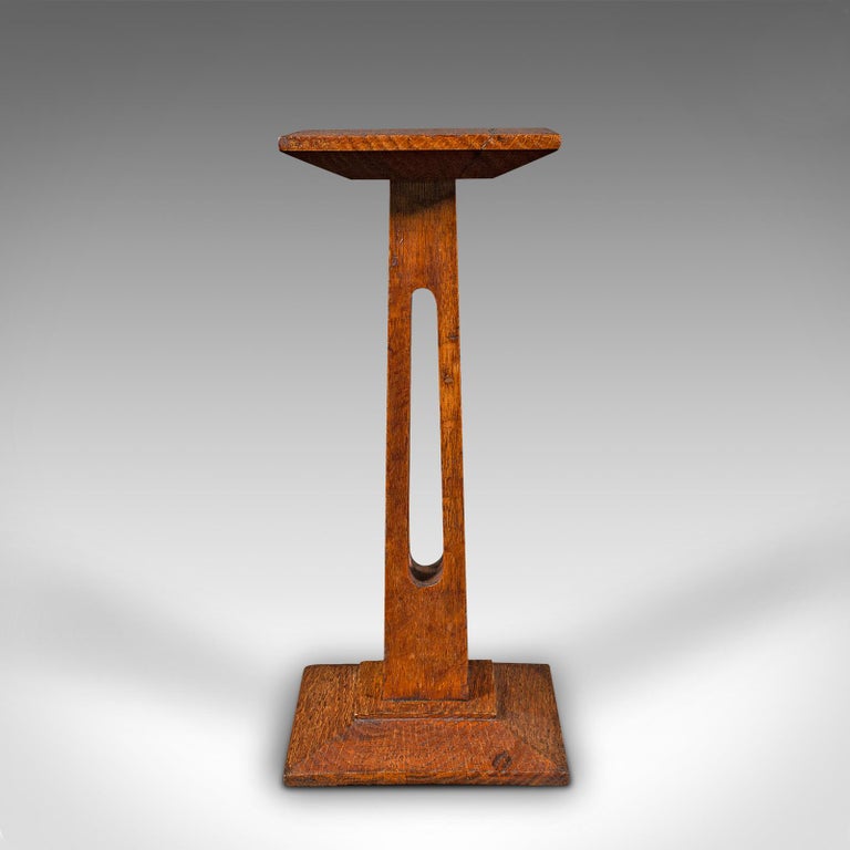 Small Antique Display Pedestal, English, Oak, Jardiniere, Bust Stand ...