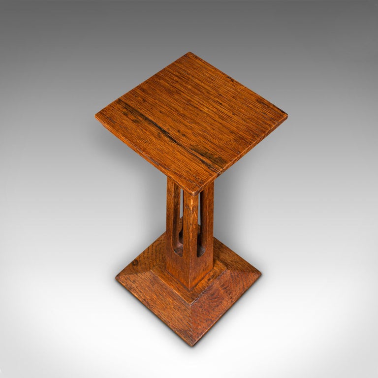 Small Antique Display Pedestal, English, Oak, Jardiniere, Bust Stand ...
