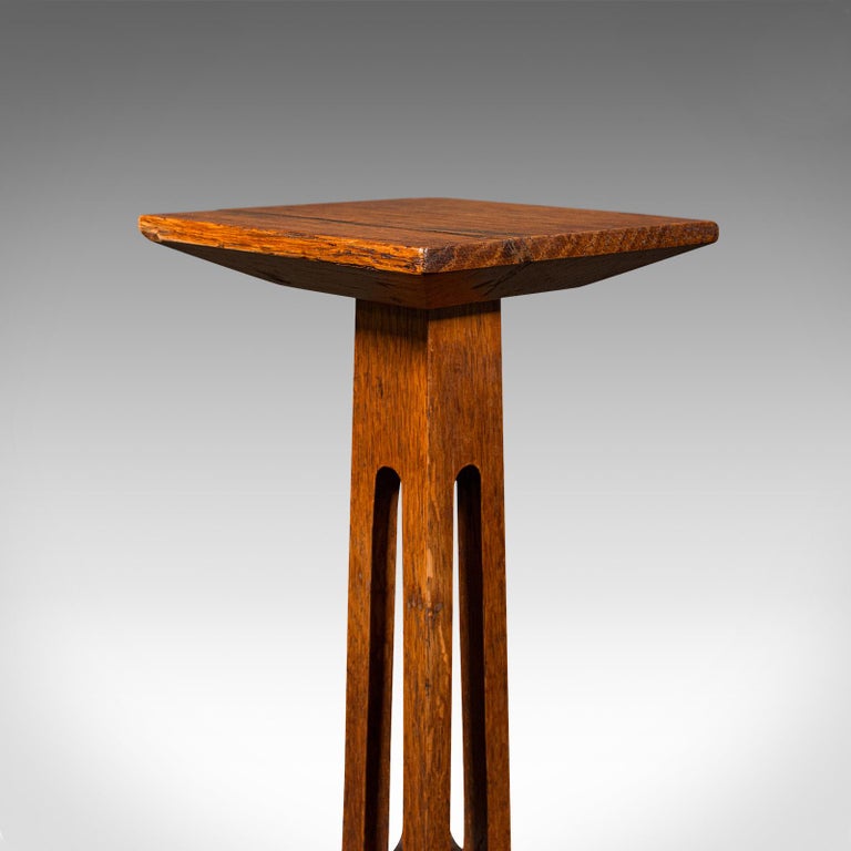 Small Antique Display Pedestal, English, Oak, Jardiniere, Bust Stand ...