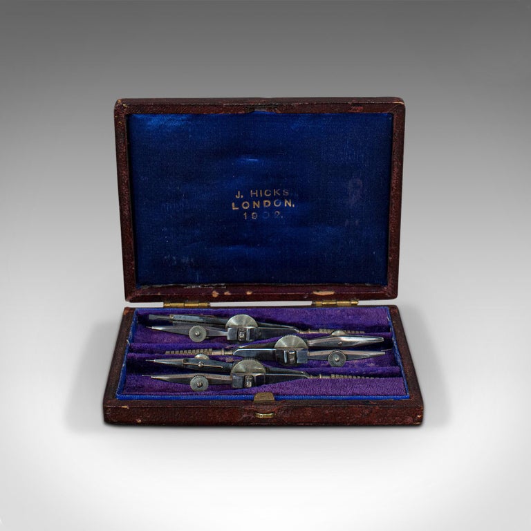 Small Antique Draughtsman's Compass Set, Architect's, Technical Drawing ...