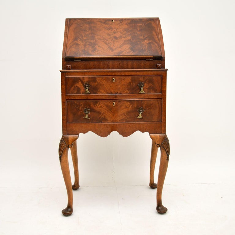 Small Antique Edwardian Bureau on Legs at 1stDibs