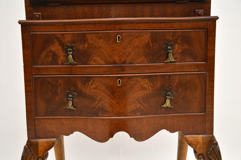 Small Antique Edwardian Bureau on Legs at 1stDibs