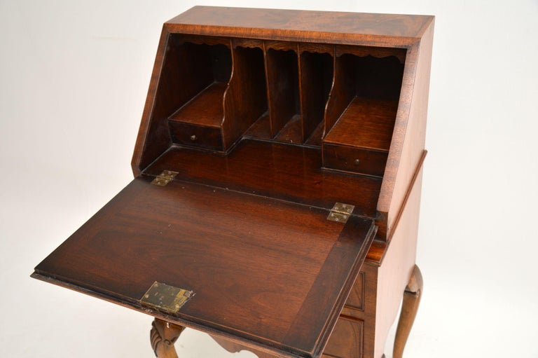 Small Antique Edwardian Bureau on Legs at 1stDibs