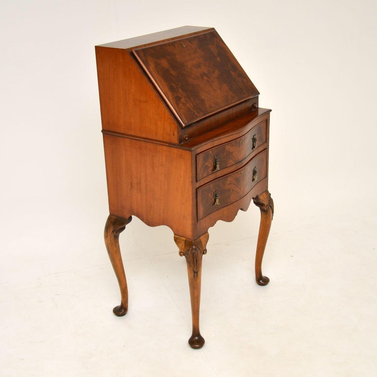 Small Antique Edwardian Bureau on Legs at 1stDibs