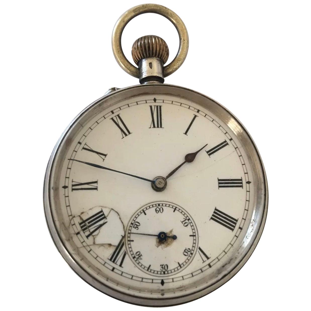 Small Antique Silver Pocket Watch For Sale at 1stDibs
