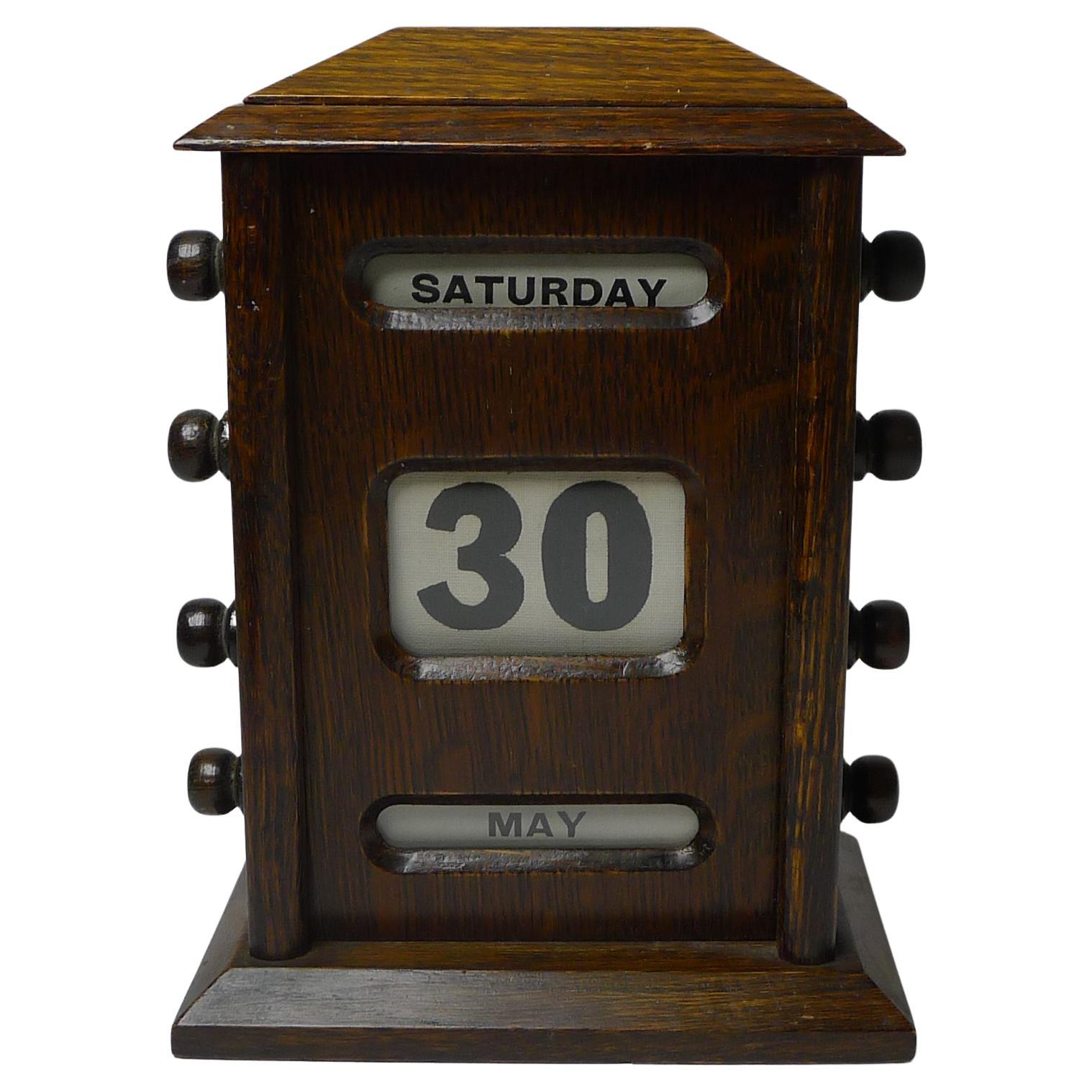Large Antique, English Oak Perpetual Calendar, circa 1900 at 1stDibs