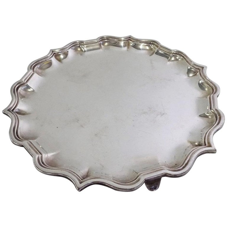 Small Antique English Silver Plated Tray at 1stDibs