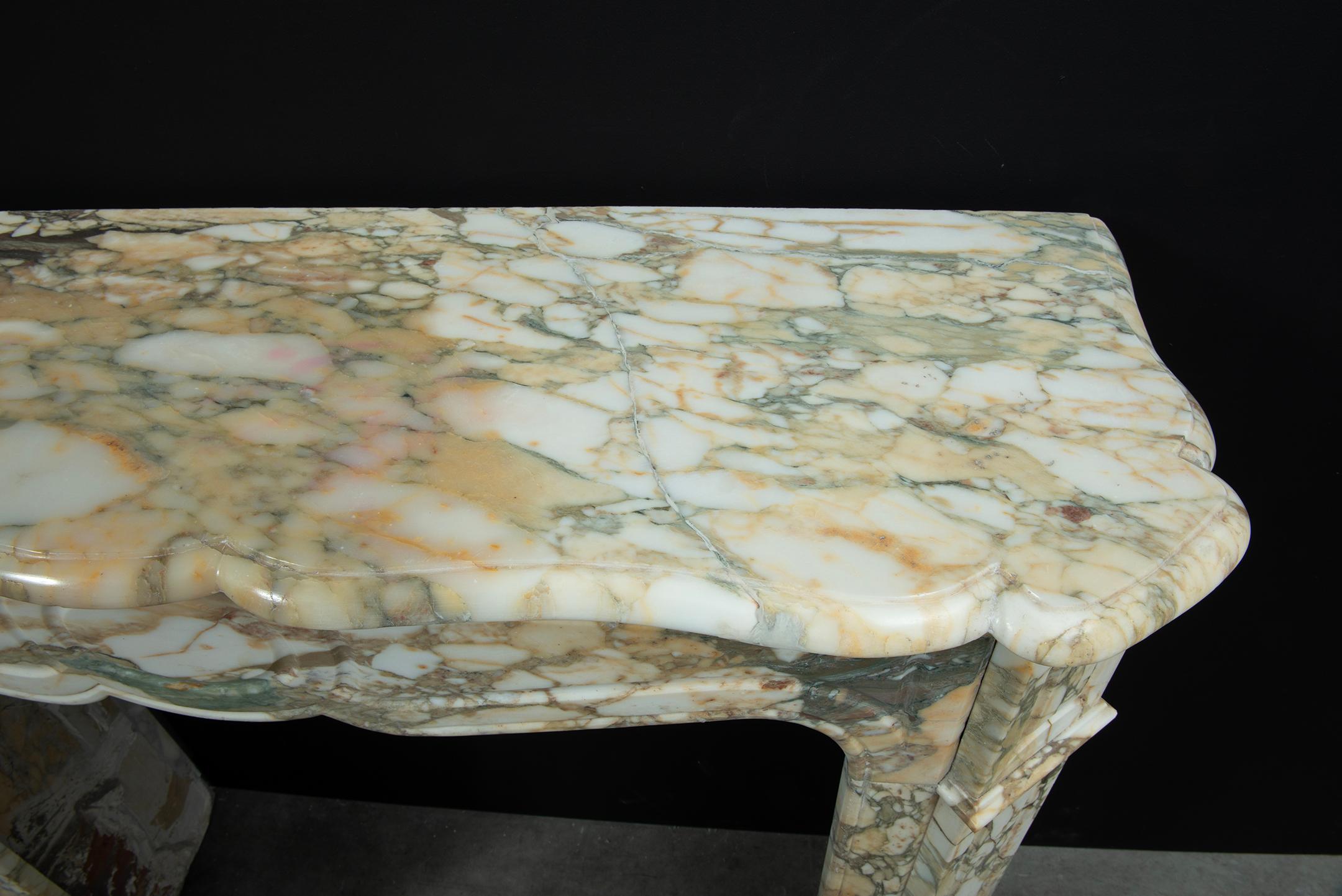 Small Antique Fireplace in Breche Marble. For Sale at 1stDibs